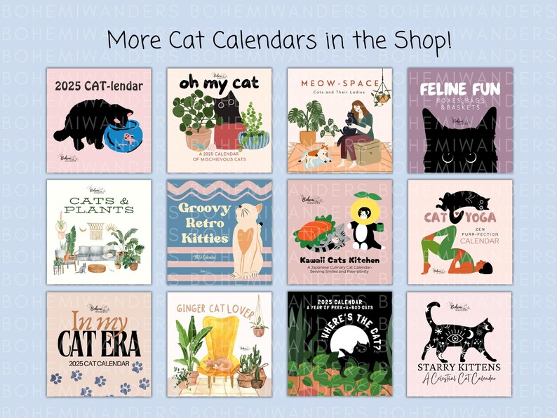 Watercolor Cats 2026 2027 Mid Year Calendar – Whimsical Botanical and ...