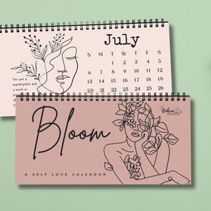 2025 Self-love Bloom Desk Calendar Empowering Floral Line Art for Women ...