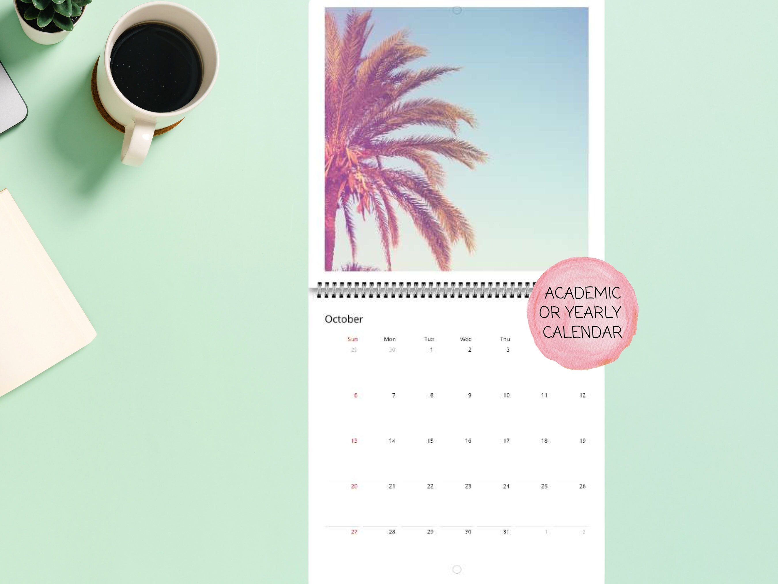 Palm Trees Wall Calendar – 2026 2027 Tropical Sunset Photography House ...