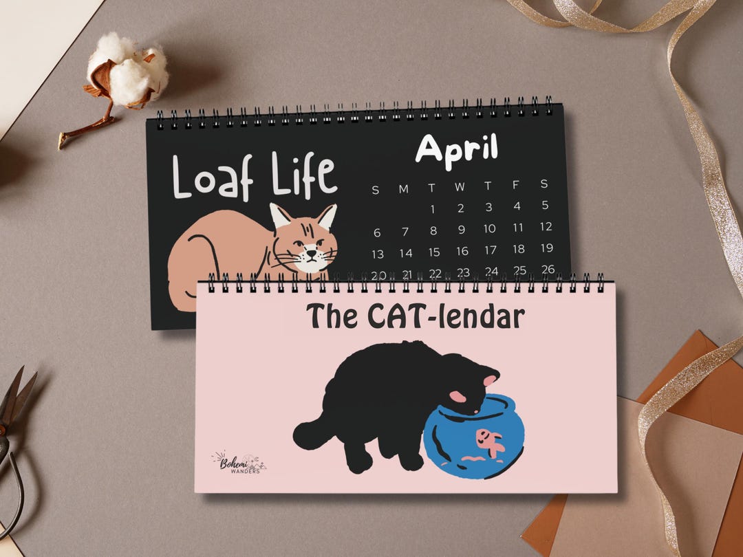 2026 Funny Cheesy Cat Desk Calendar, Silly & Humorous Cat Catch-phrases ...