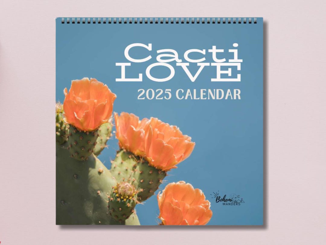 2025 Modern Bright Cactus Photography Calendar, Cacti Lover Calendars ...