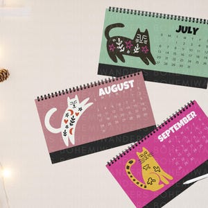 2025–2026 Folksy Whimsical Cats Desk Calendar – Colorful Cat Art ...