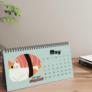 2026 Kawaii Cats Desk Calendar – Funny Japanese Foodie Cats - Etsy