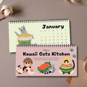 2026 Cats in Sushi & Ramen Costumes Desk Calendar – Funny Japanese Food ...