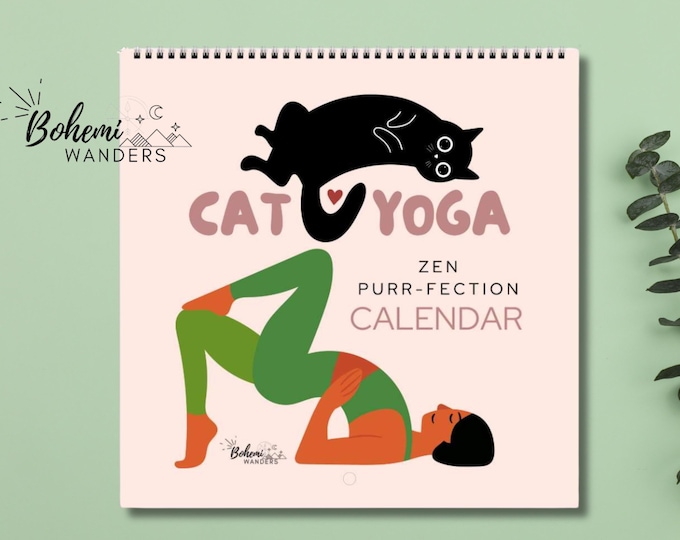 2025 Yoga Desk Calendar Monthly Calendar Illustrated 12 Month Calendar ...