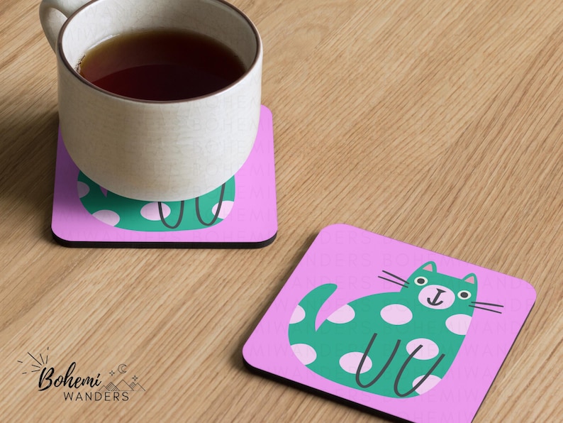 Mid-century Modern Cat Coasters – Groovy Retro Drinkware - Etsy