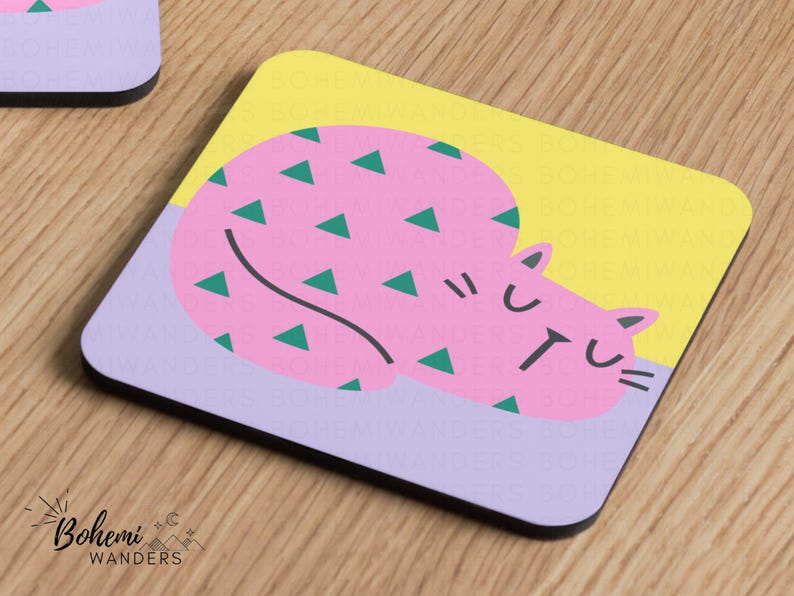 Mid-century Modern Cat Coasters – Groovy Retro Drinkware - Etsy