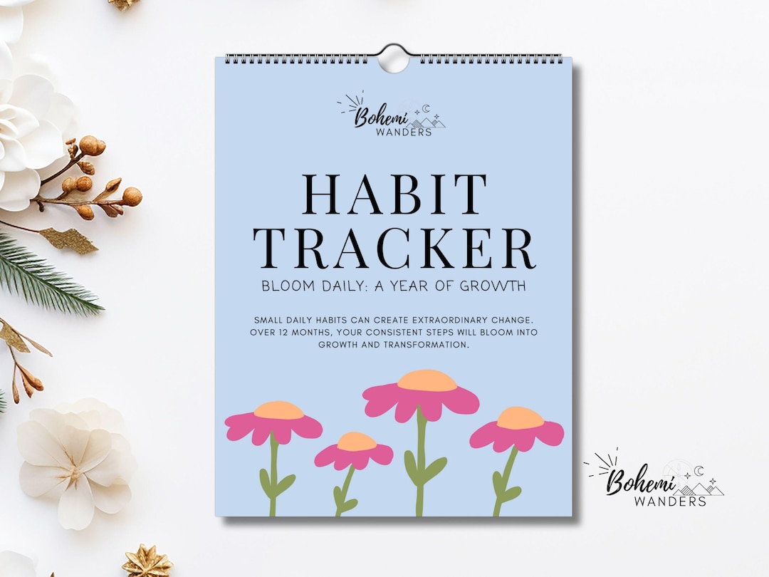 Flower Habit Tracker | Floral Self-care & Productivity Monthly Tracker ...