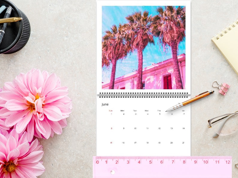 2026-2027 Palm Tree Wall Calendar – Tropical Sunset Beach Photography ...