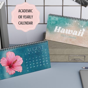 2025 Hawaii Beach Desk Calendar – Tropical Watercolor Art, Coastal ...