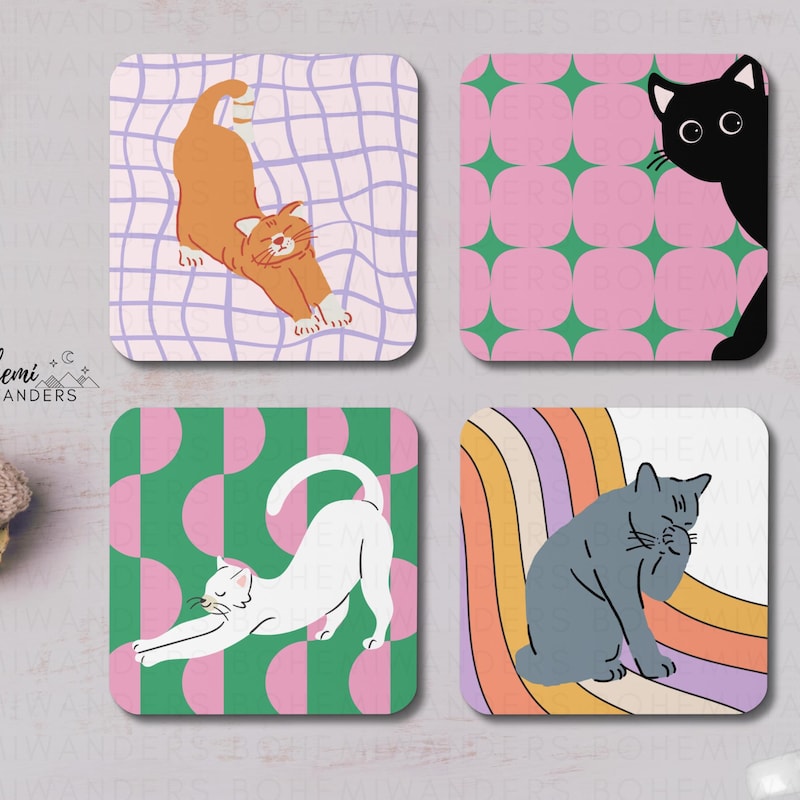 Cat Coaster - Etsy