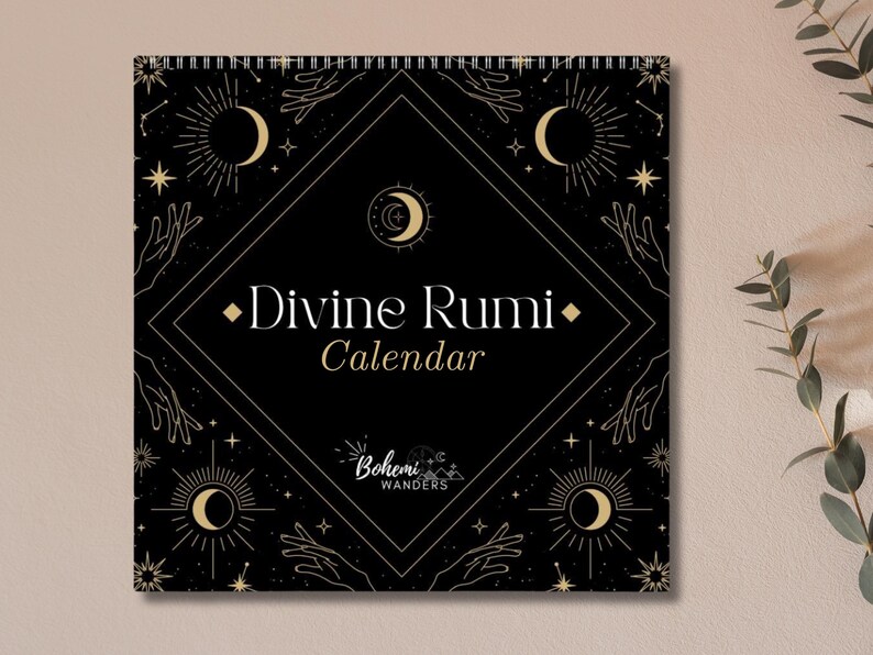 Rumi Quotes 2026 2027 Calendar, Spiritual Celestial Feminine Goddess ...