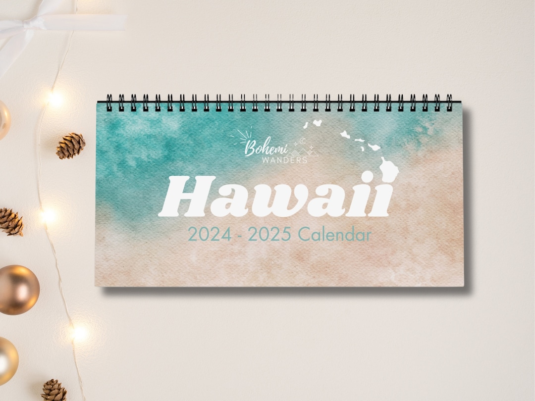 2024-2025 Hawaii Academic Desk Calendar, Midyear Student Hawaii Beaches ...