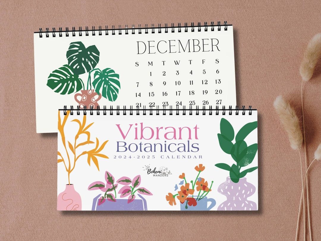 2024-2025 Academic House Plants Desk Calendar, Vibrant Botanicals ...