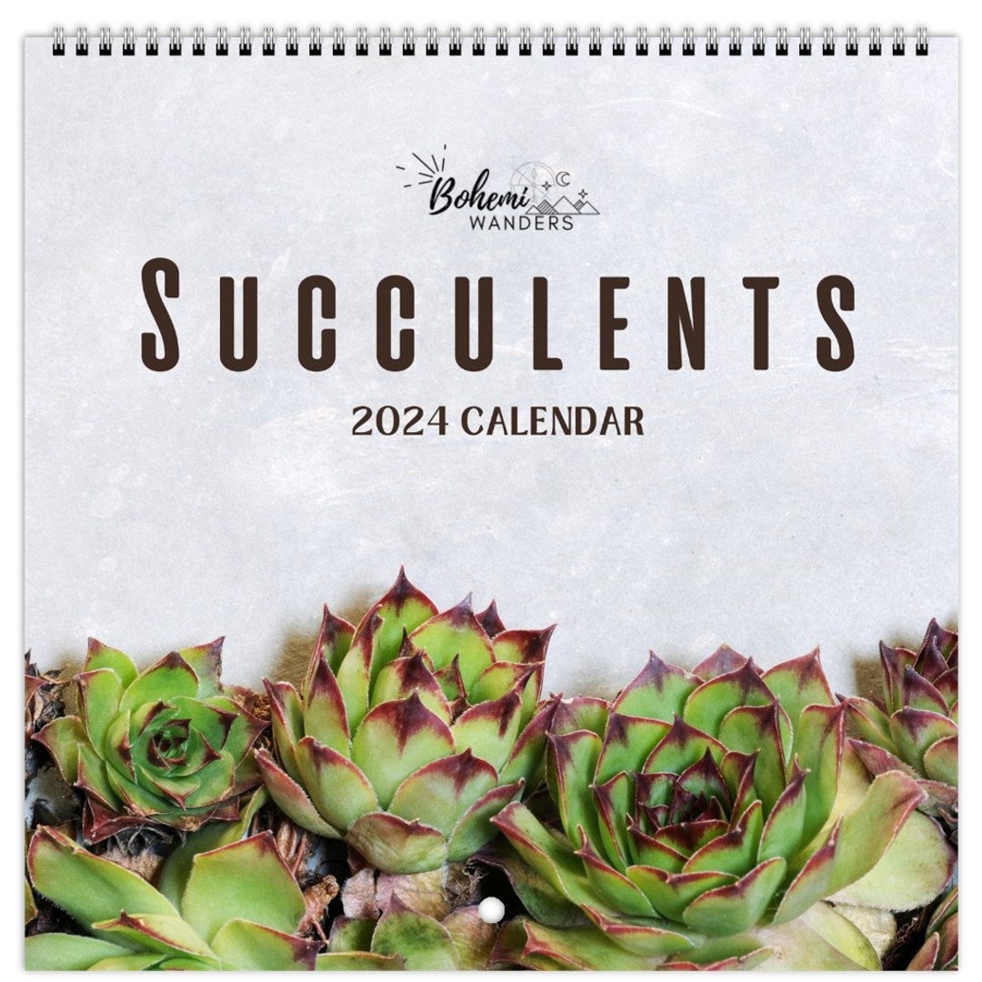 2024 Succulents Calendar/ 2024 Cactus Calendar/ Botanical Succulents ...