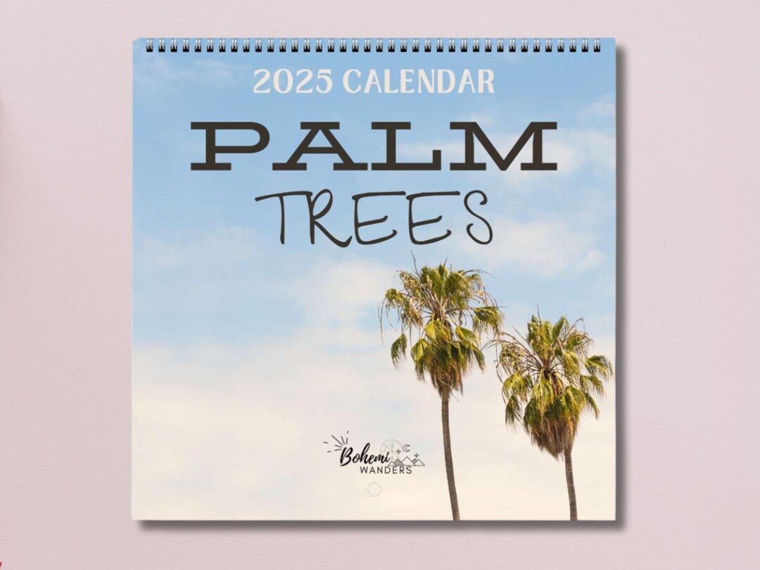 2025–2026 Palm Tree Calendar – Tropical Beach Wall Art, Cali Sunset ...
