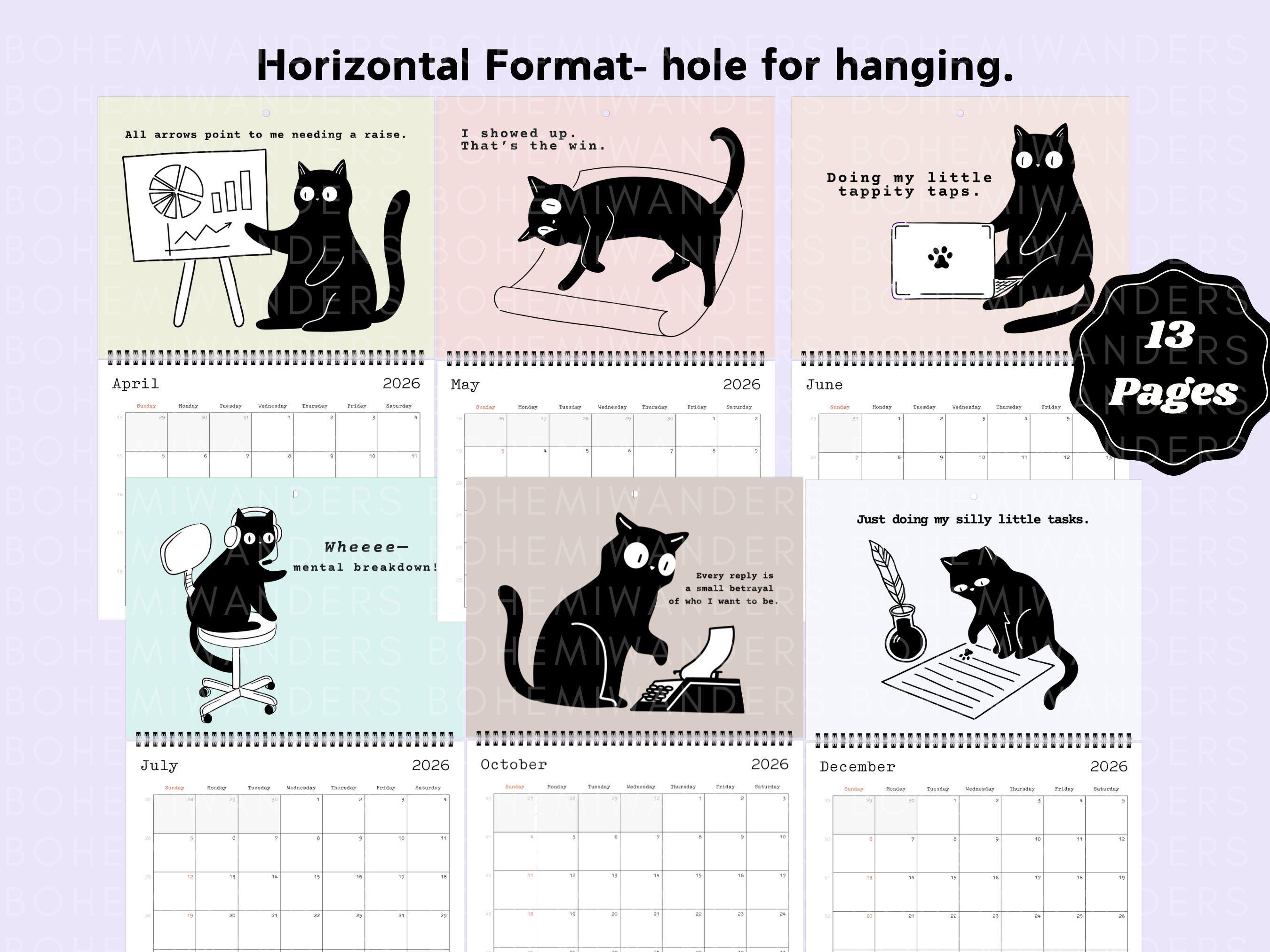2026 Funny Office Cats Wall Calendar • Sarcastic Gift for Coworkers - Etsy