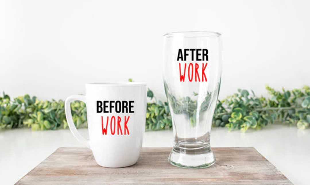 Before and After Work Gift Set Coffe Cup Tea Cup Beer Glass Drink Glass ...
