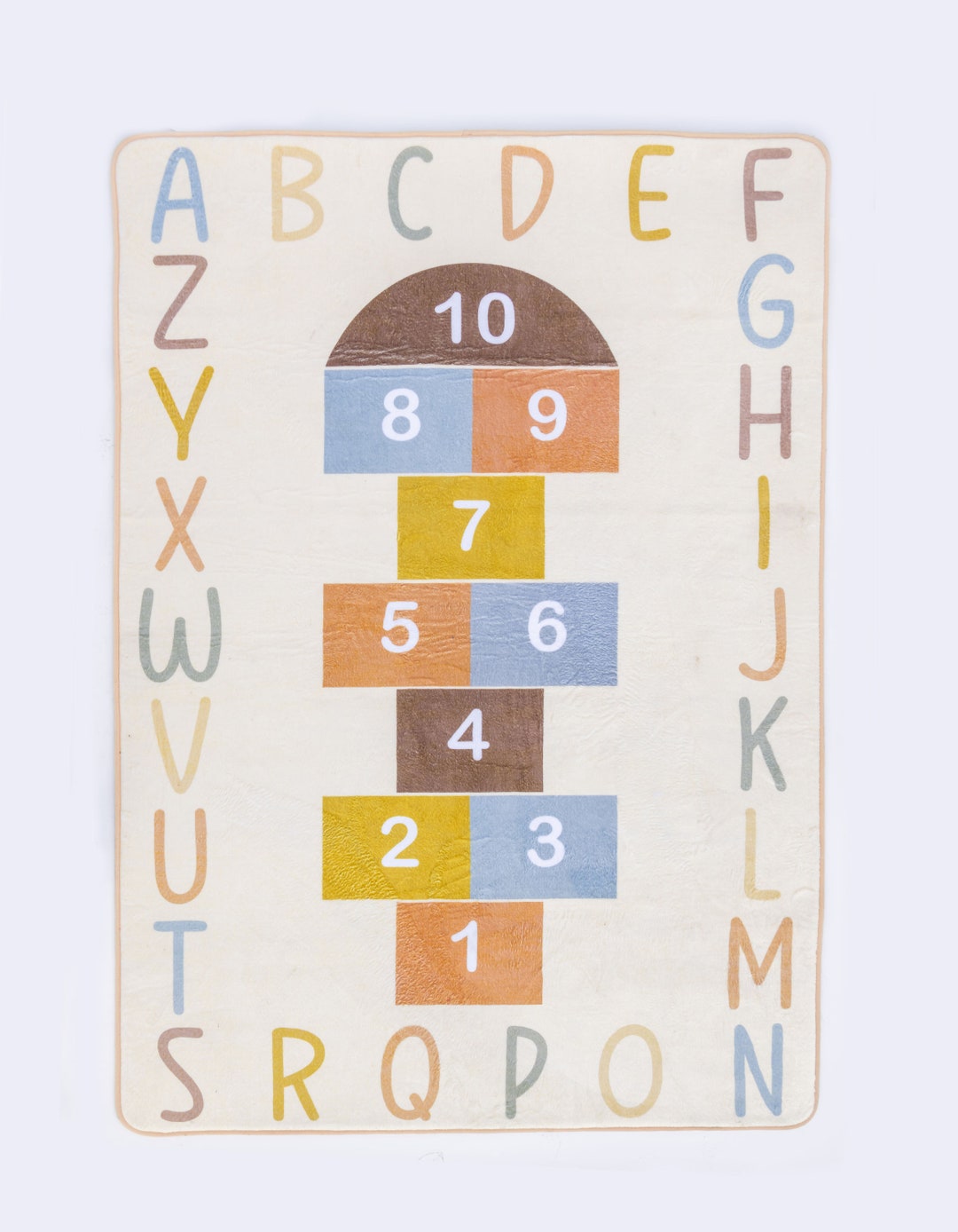 Playroom Rug ABC Hopscotch Rug Machine Washable Kids Rug Neutral ...