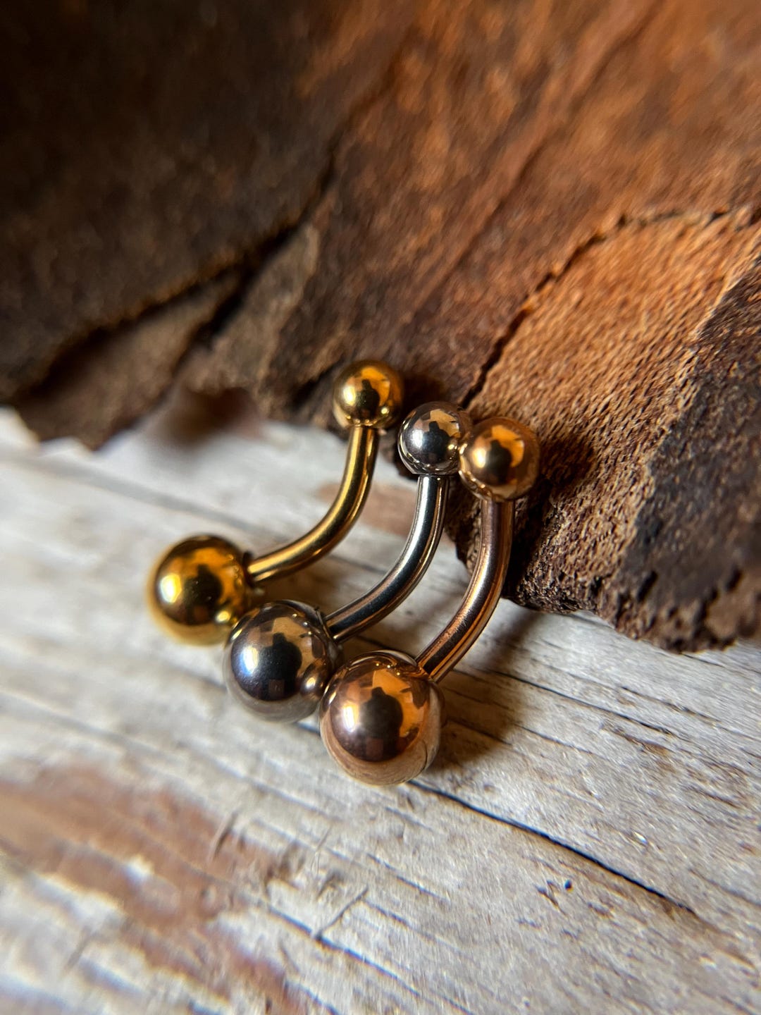 Minimalist Floating Belly Navel VCH Custom Length Small Balls 14G 1.6mm ...