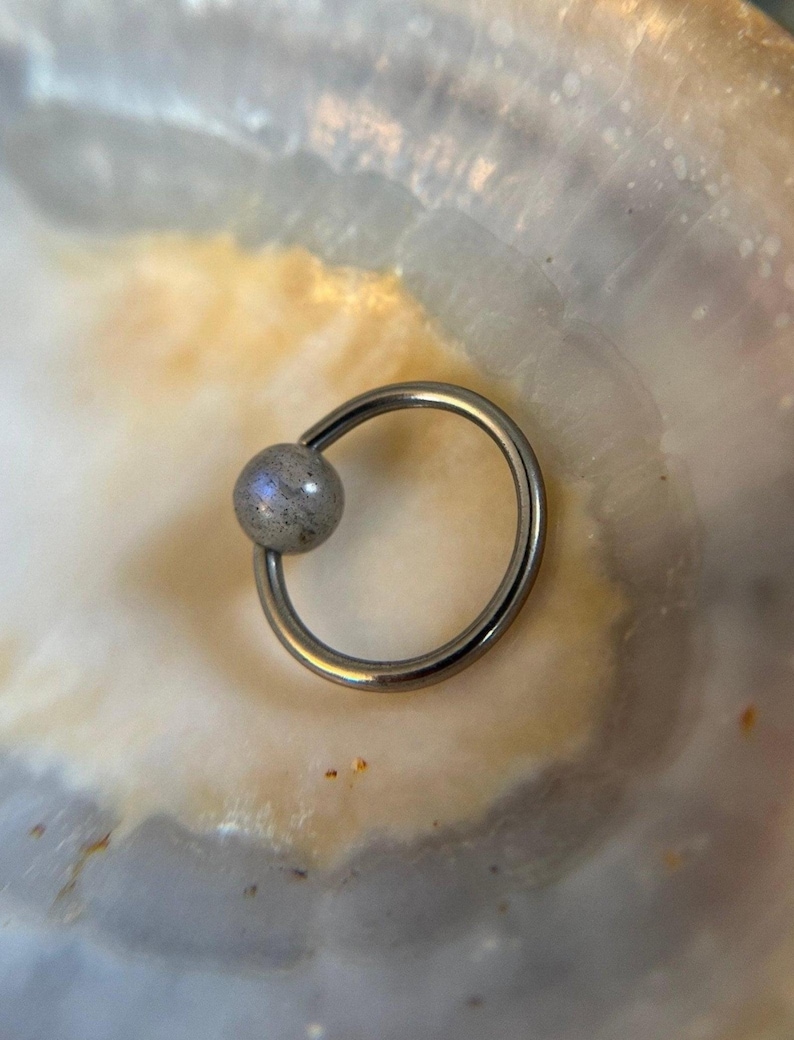 Labradorite Natural Stone CBR Piercing ASTM F-136 Implant Grade ...