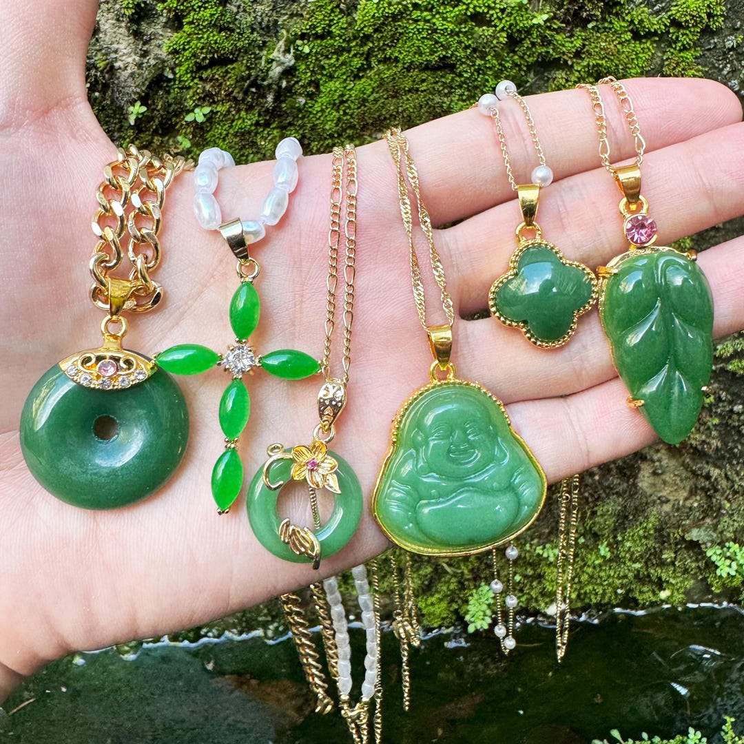 Personalized Jade Necklace, Custom Jade Pendant, Jade Cross Necklace ...
