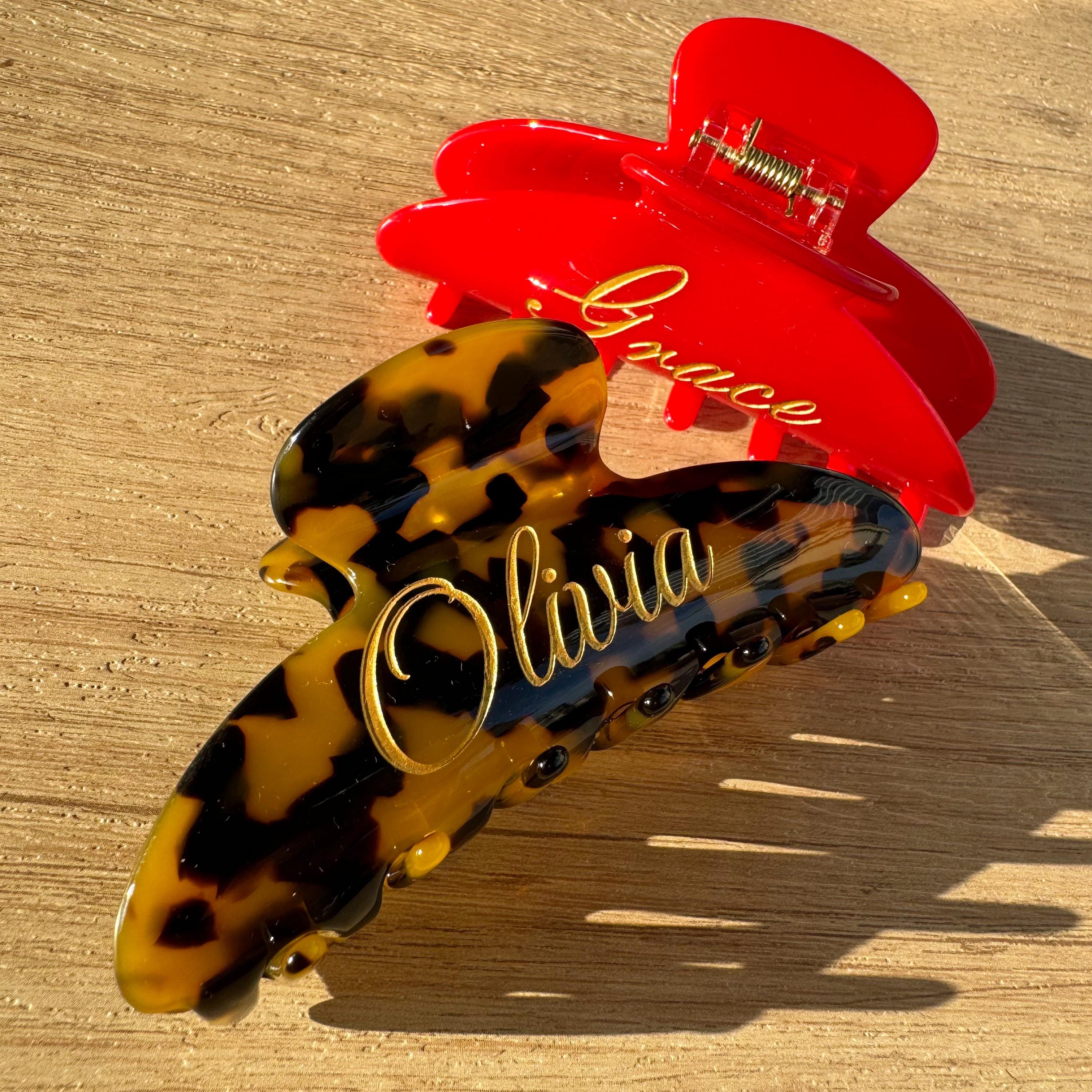 Personalized Hair Claw Clip, Custom Engraved Name Claw Clip, Bridesmaid ...