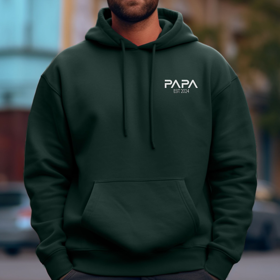 Personalised Dad Hoodie, Custom Est Year Printed Pullover Hoody ...