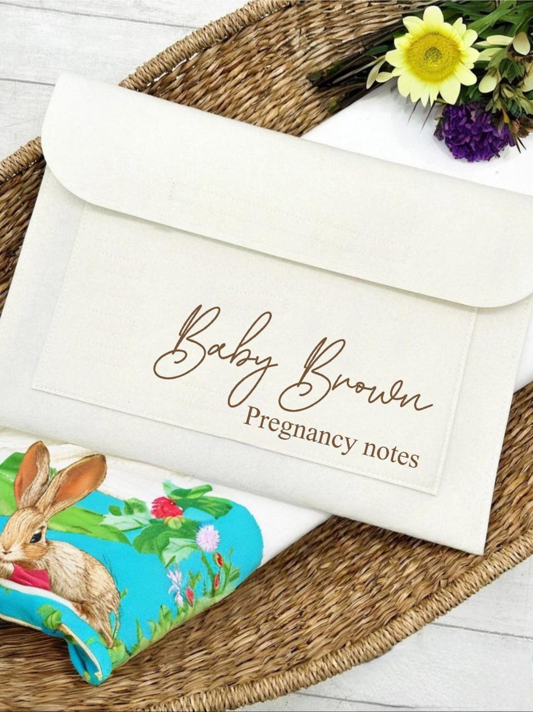 Personalised Text Pregnancy/maternity Notes Folder, Custom Baby ...