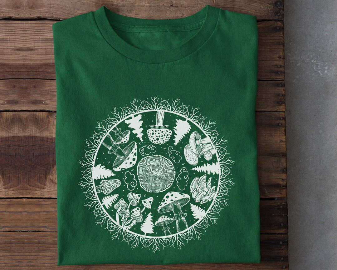 Aesthetic Mushroom Art Shirt, Magic Mushrooms Forest Printed Tshirt ...