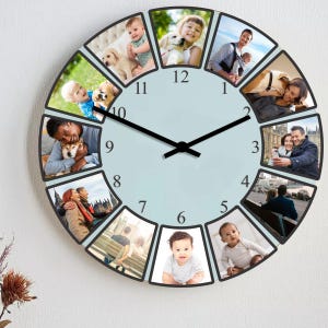 Personalised Photos Wall Clock, Custom Family Photo Printed Clock for ...