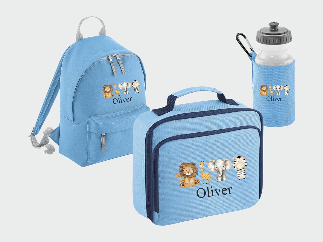 Custom Back to School Backpack Set, Safari Lunch Bag Water Bottle and ...