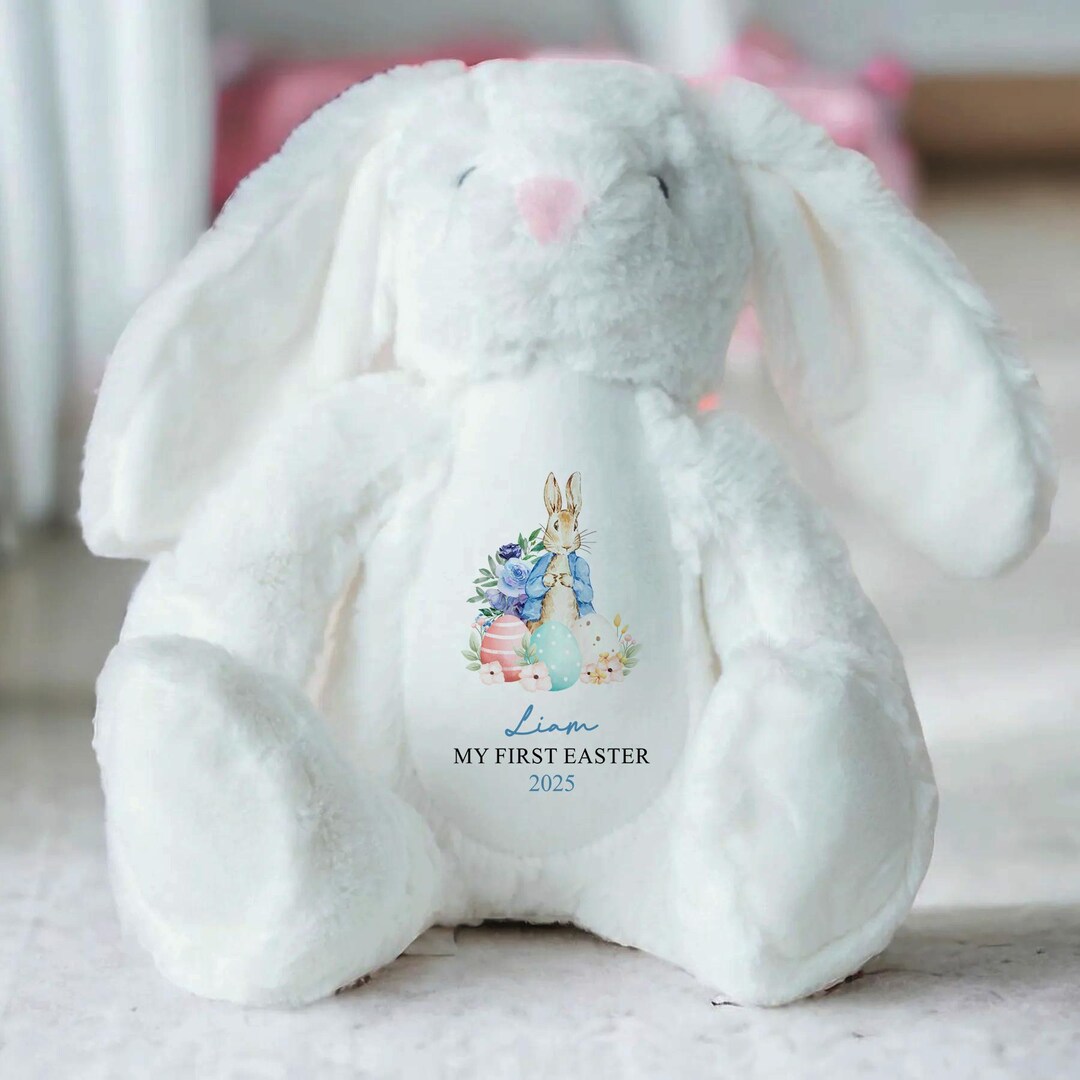 My First Easter Plush Bunny Rabbit, Custom Baby Name Easter Bunny, Baby ...