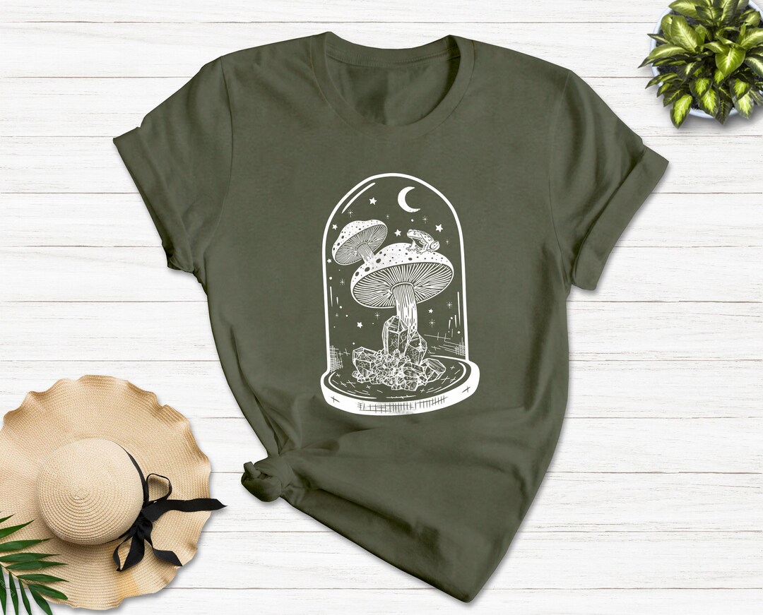 Mushroom Clestial Shirt, Aesthetic Mushroom Nature Art Tshirt ...