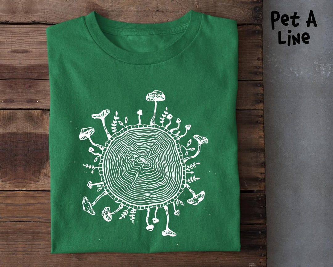 Mushroom Tree Ring Shirt, Magic Mushroom Nature Printed T Shirt ...