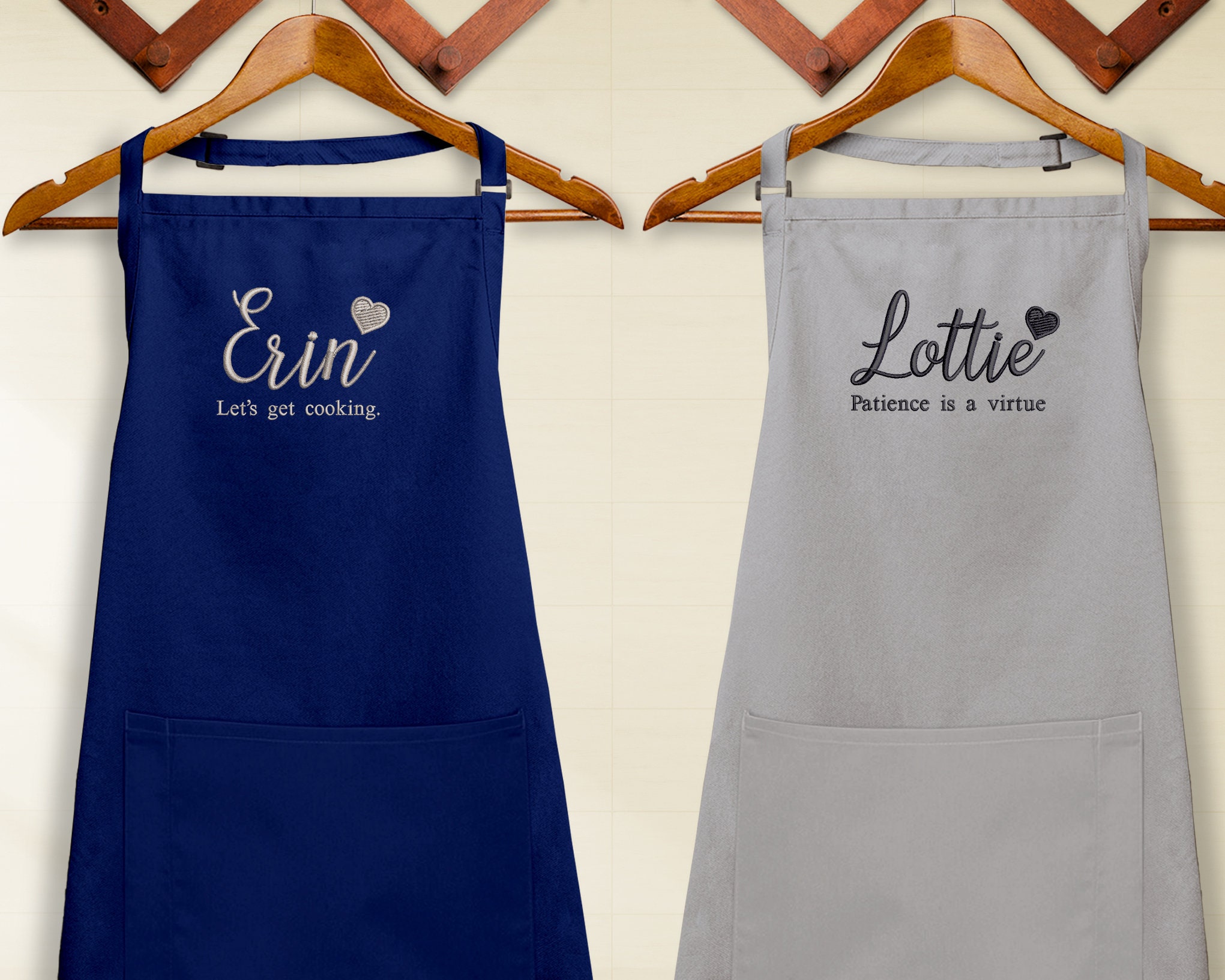 Personalised Cooking Chef Apron, Embroidered Custom Name Monogram ...