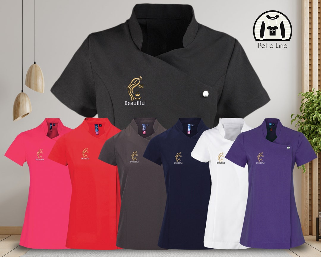 Personalised Beauty Tunic for Women, Custom Embroidered Logo Women ...