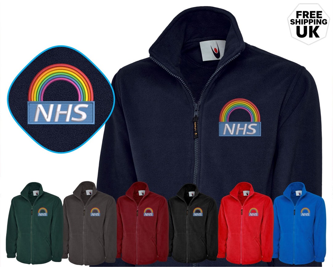 NHS Rainbow Embroidered Zip up Jacket, National Healthcare Staff Jacket ...