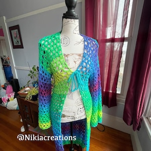 Crochet Mesh Cardigan Pattern - Etsy