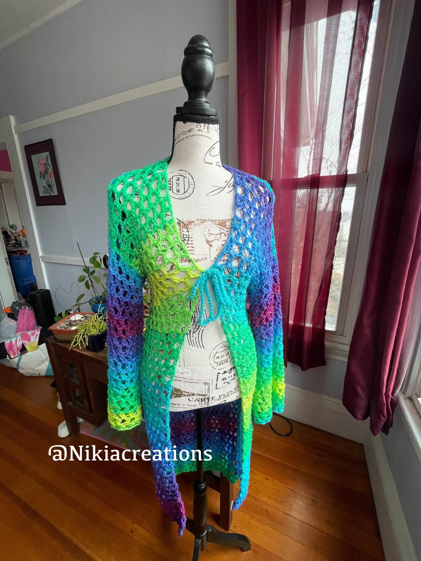 Crochet Mesh Cardigan Pattern - Etsy