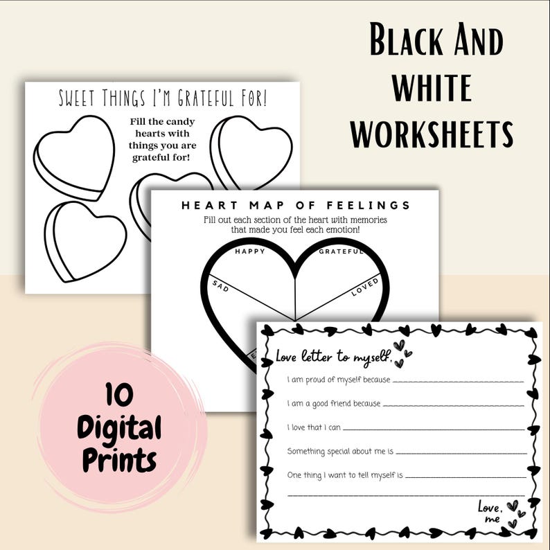 Valentine's Day Feelings & Affirmation Worksheets for Kids (instant ...