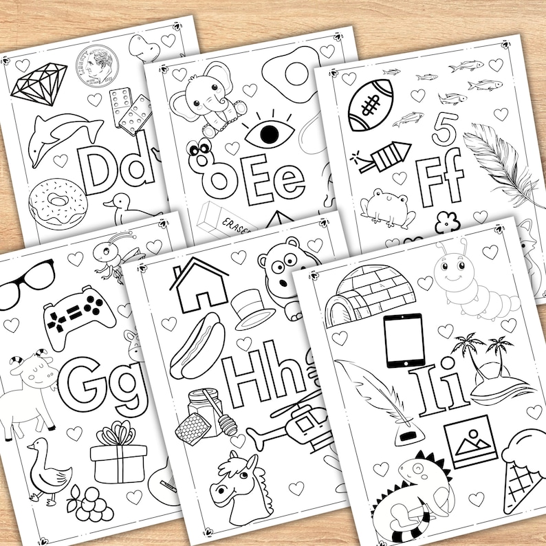 ABC Alphabet Coloring Pages: Letter Recognition Worksheets (digital ...