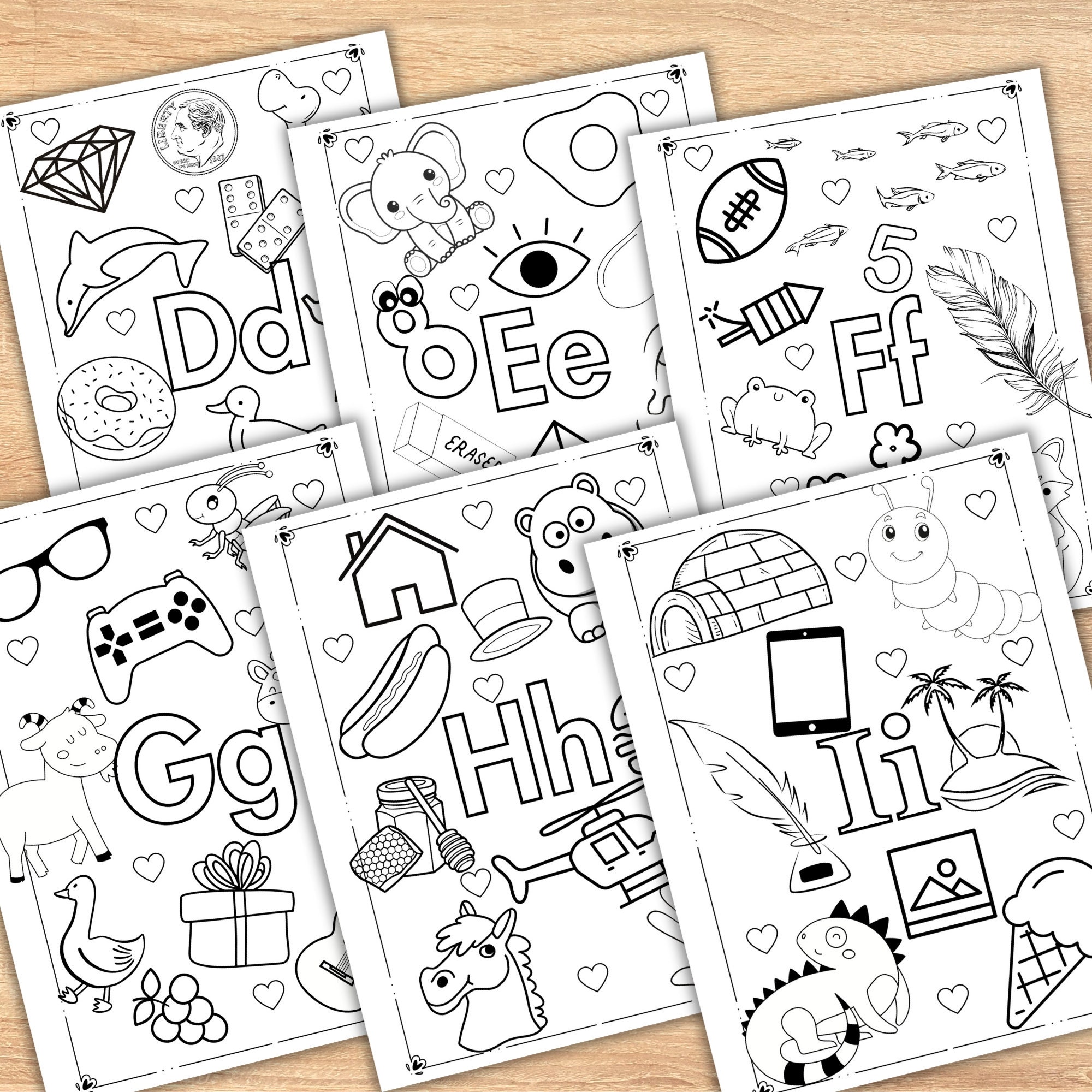 ABC Alphabet Coloring Pages: Letter Recognition Worksheets (digital ...