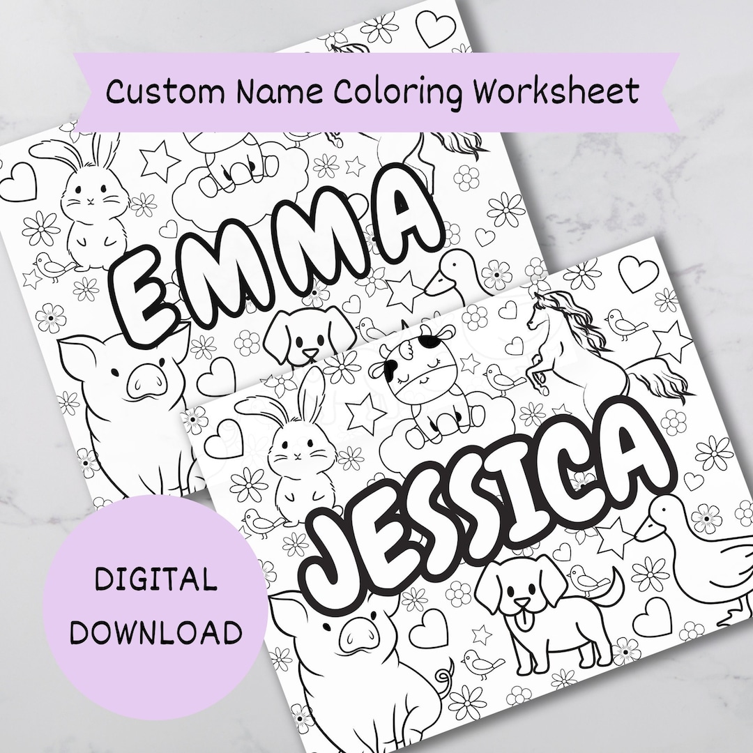 Custom Name Coloring Sheet for Kids Download & Print - Etsy