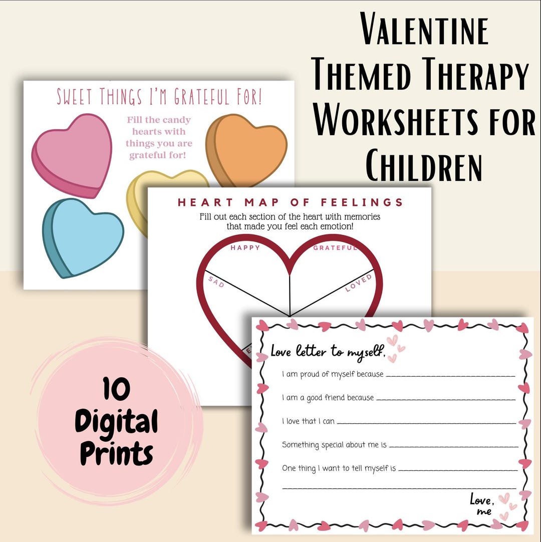 Valentine's Day Feelings & Affirmation Worksheets for Kids (instant ...