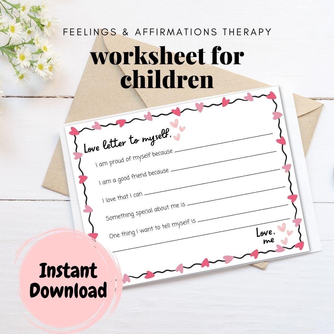 Valentine's Day Feelings Worksheet for Kids: Affirmations & Coloring ...