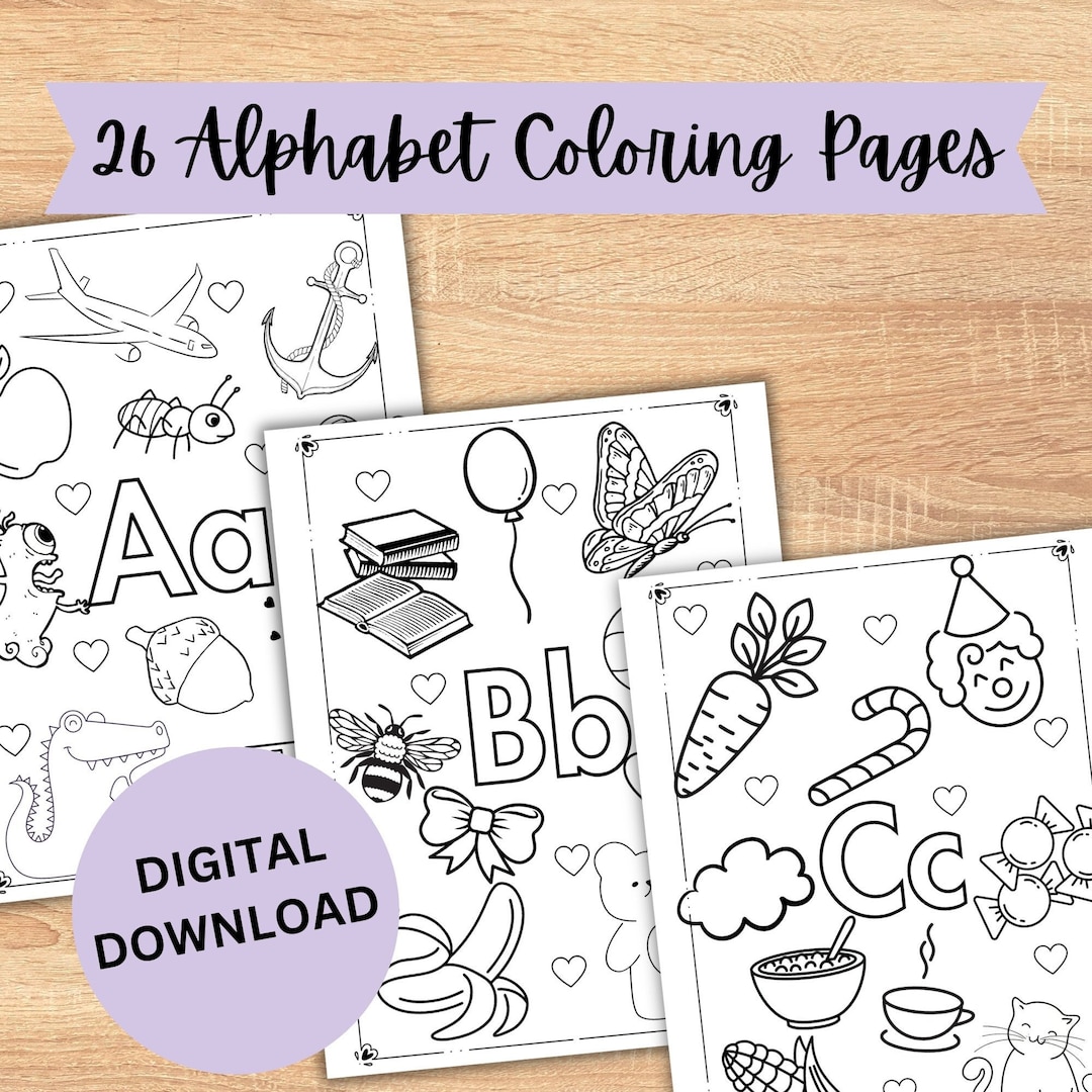 ABC Alphabet Coloring Pages - INSTANT DOWNLOAD- Letter Recognition ...