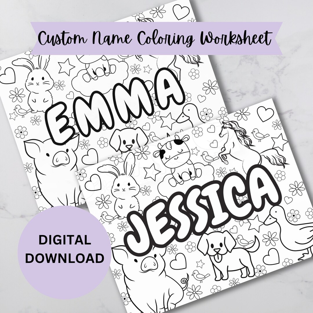 Custom Name Coloring Sheet for Kids! - Download & Print! - Etsy