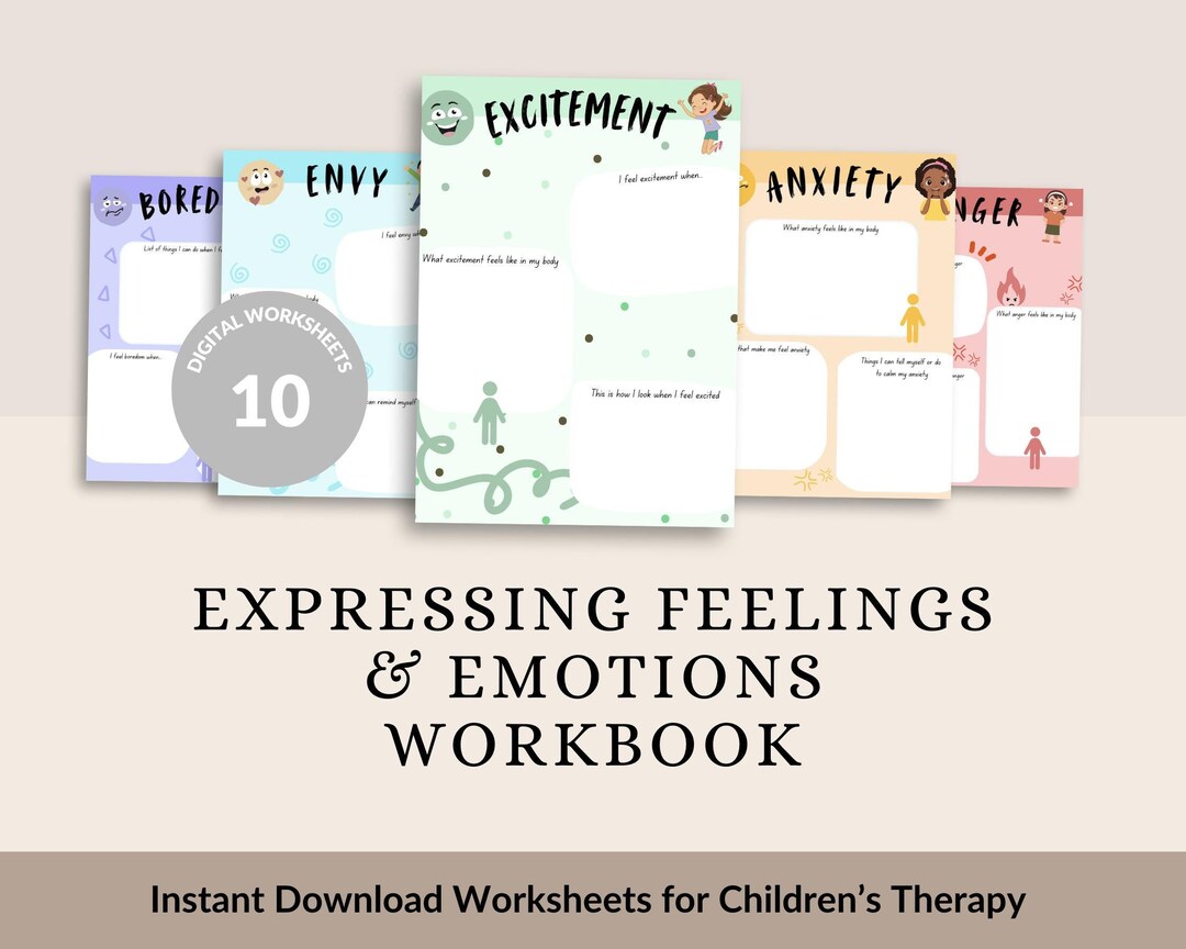 Expressing Feelings & Emotions Worksheets- Counseling Activities ...