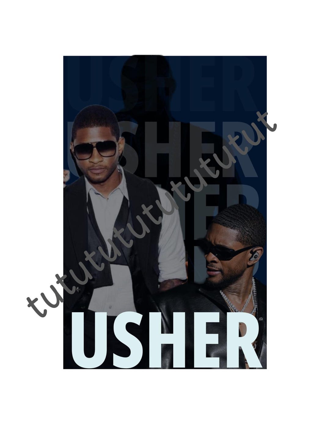 Usher Raymond Inspired Digital Download Design for Apparel Bootleg ...